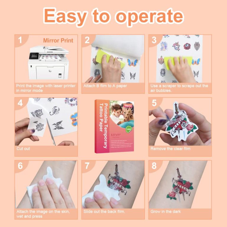 Printable Temporary Tattoo Paper for Laser printer - Wholesale Transfer ...