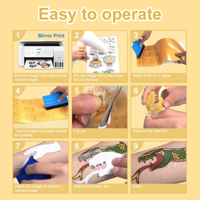 Temporary Gold Tattoo Paper for Inkjet printer - Wholesale Transfer ...