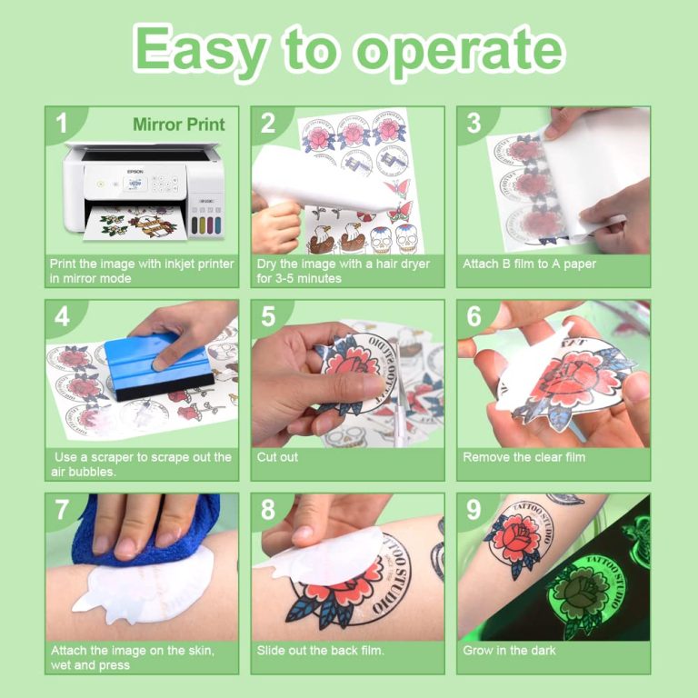 Temporary Luminous Tattoo Paper for Inkjet printer - Wholesale Transfer ...